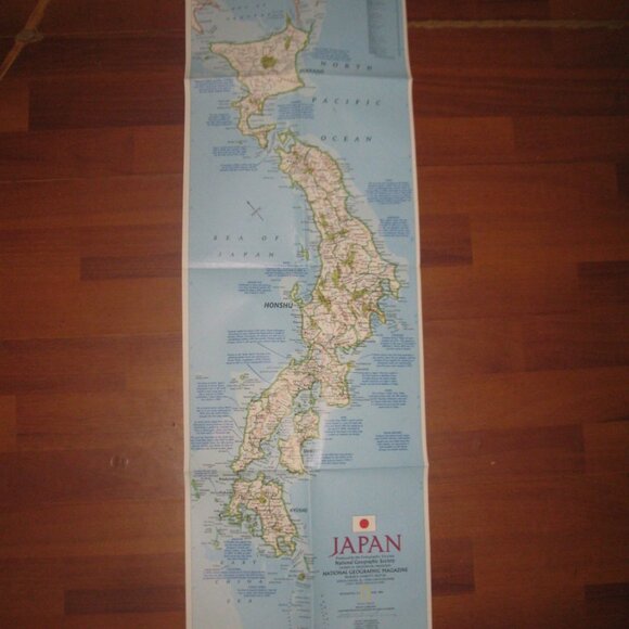 National Geographic | Art | 984 Nat Geo Foldout Map Japan 11 X 3725 W ...